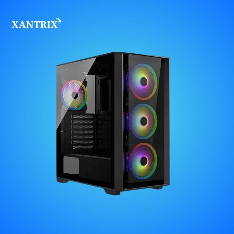 CASE GAMER XANTRIX VORTEX 4FANS RGB BK S/F V/TEMPLADO